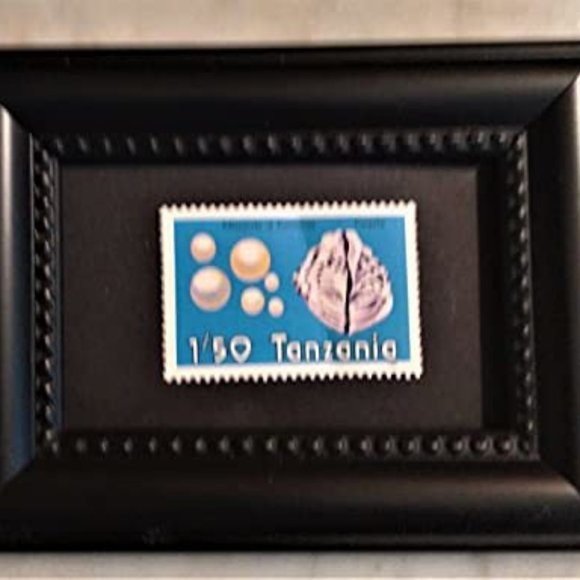 Vintage | Art | Tchotchke Framed Stamp Art Treasures Of Tanzania Pearls ...